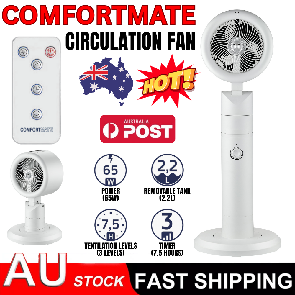 Comfortmate 3-in-1 Air Purifier Humidifier And Circulating Fan Smart S ...